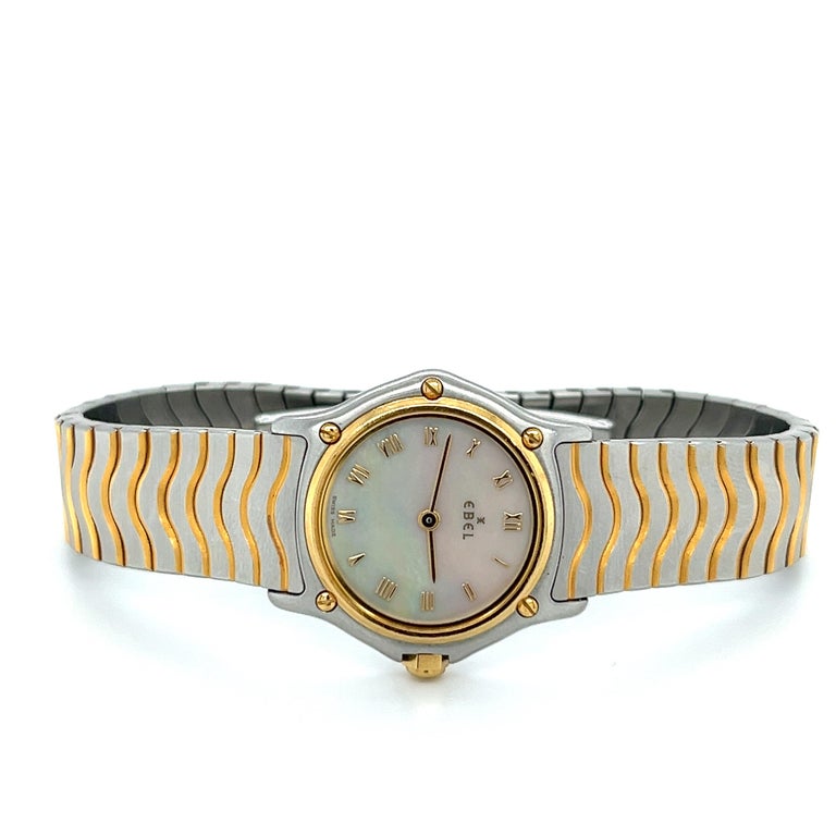 Ebel Sport Classique Stainless Steel and 18K Gold Bezel Ladies Watch ...