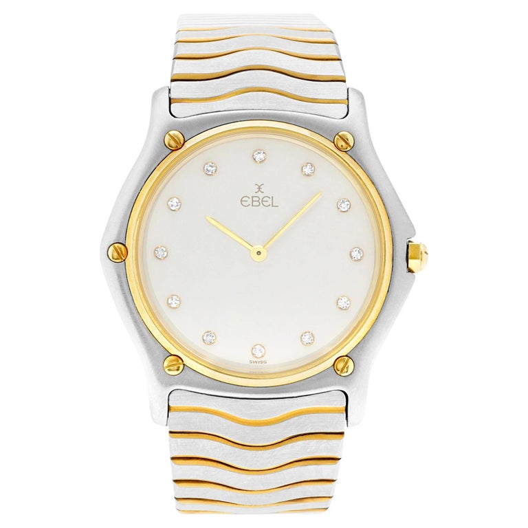 Ebel Sportwave 18k yellow gold and Stainless Steel. Diamonds on dial ...