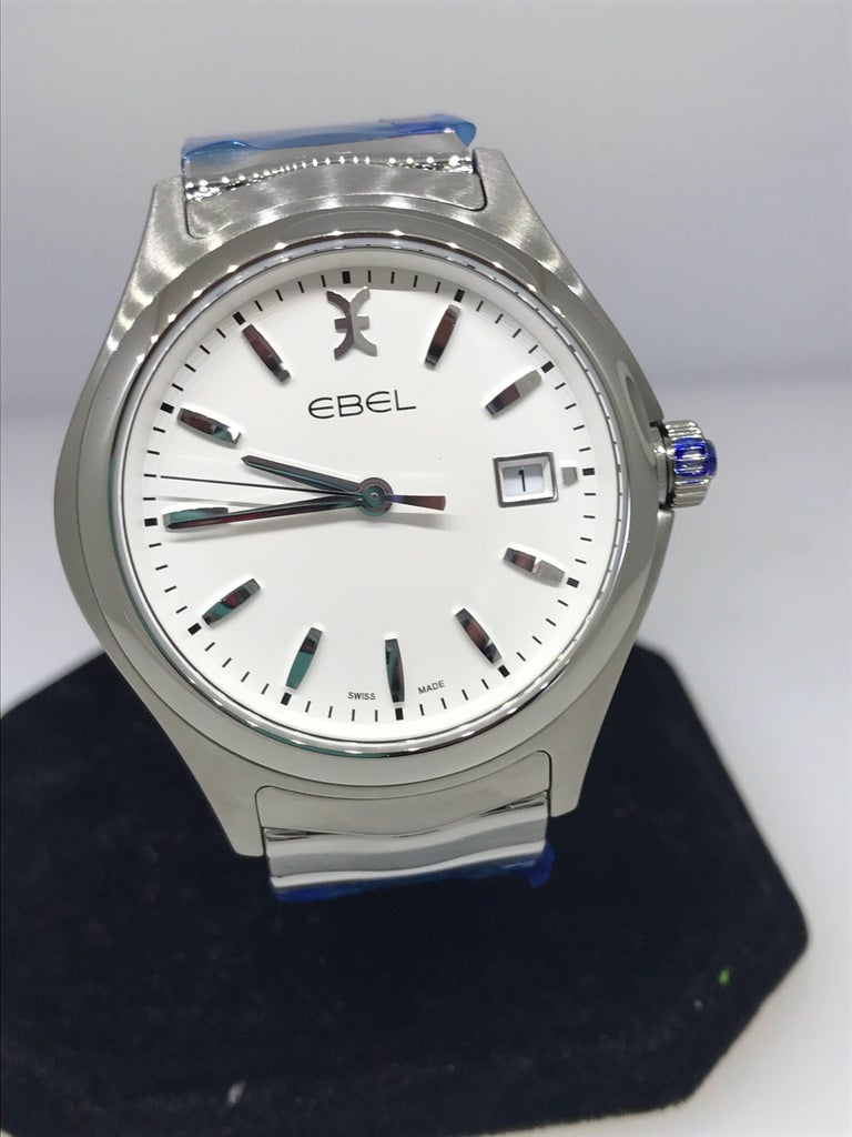 Ebel Wave Stainless Steel White Dial Men's Bracelet Watch 1216201 For ...