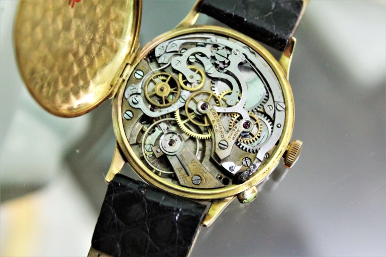 Eberhard and C. Wristwatch Pre Extra-Fort Chrono Yellow Gold 18 Karat ...