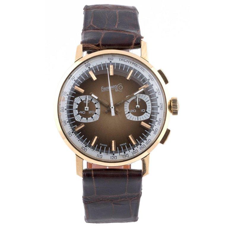 Eberhard and Co. Yellow Gold Chronograph Manual Wristwatch Ref 31007/ ...