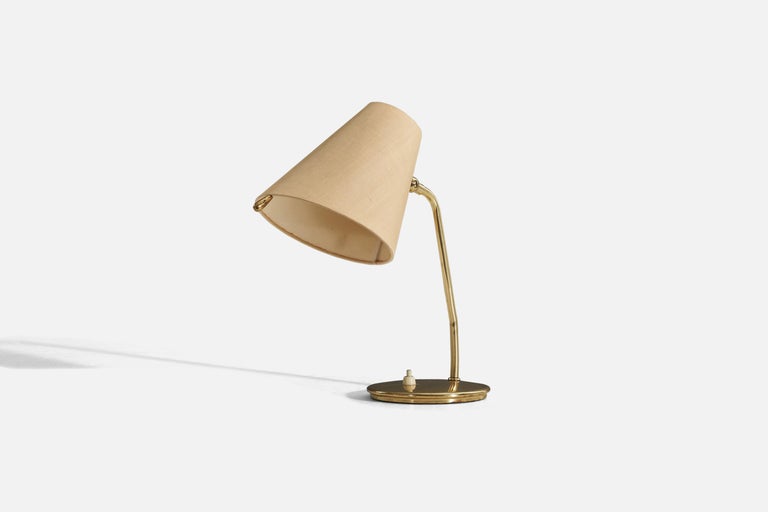 Eberth, Adjustable Table Lamp, Brass, Fabric, Zurich, Switzerland ...
