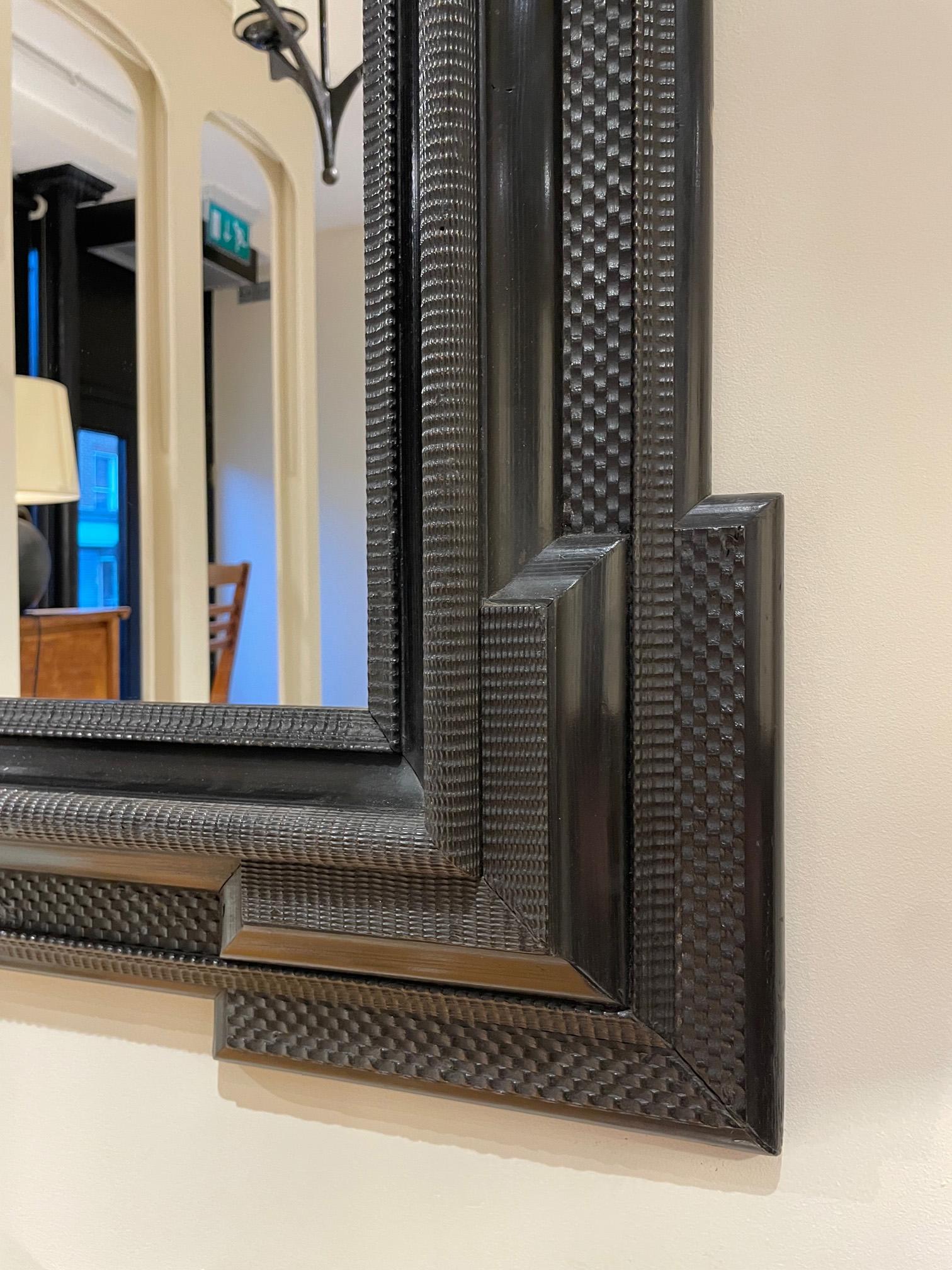 Ebonised Ripple Frame Mirror at 1stDibs