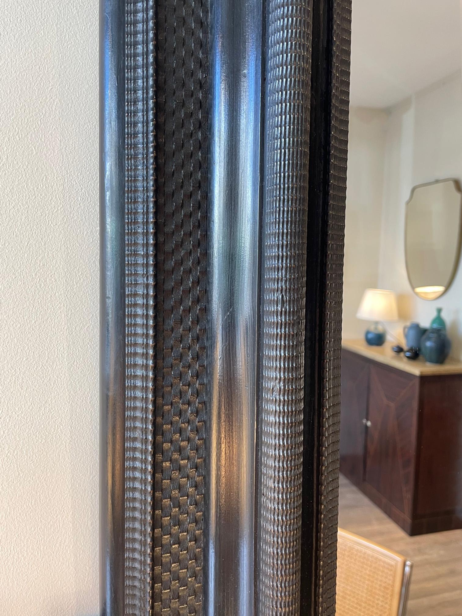 Ebonised Ripple Frame Mirror at 1stDibs