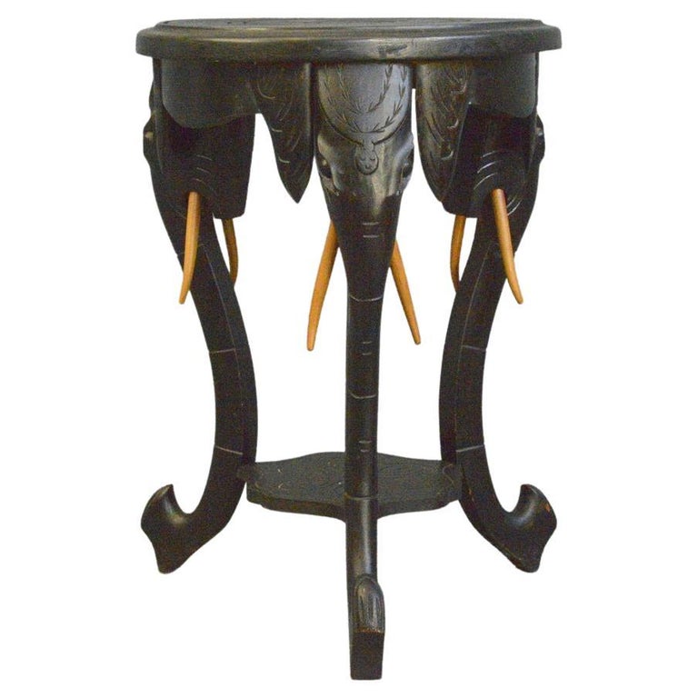 Ebonised Elephant Plant Stand circa 1910 at 1stDibs