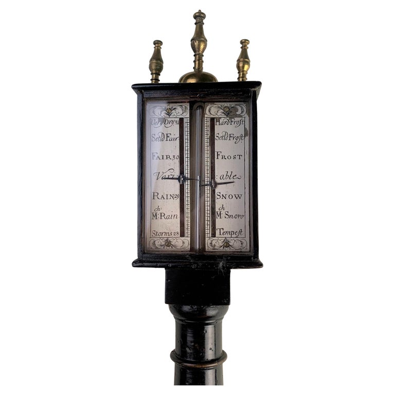 Ebonized Fruitwood and Brass-Mounted Siphon Tube Barometer For Sale at ...