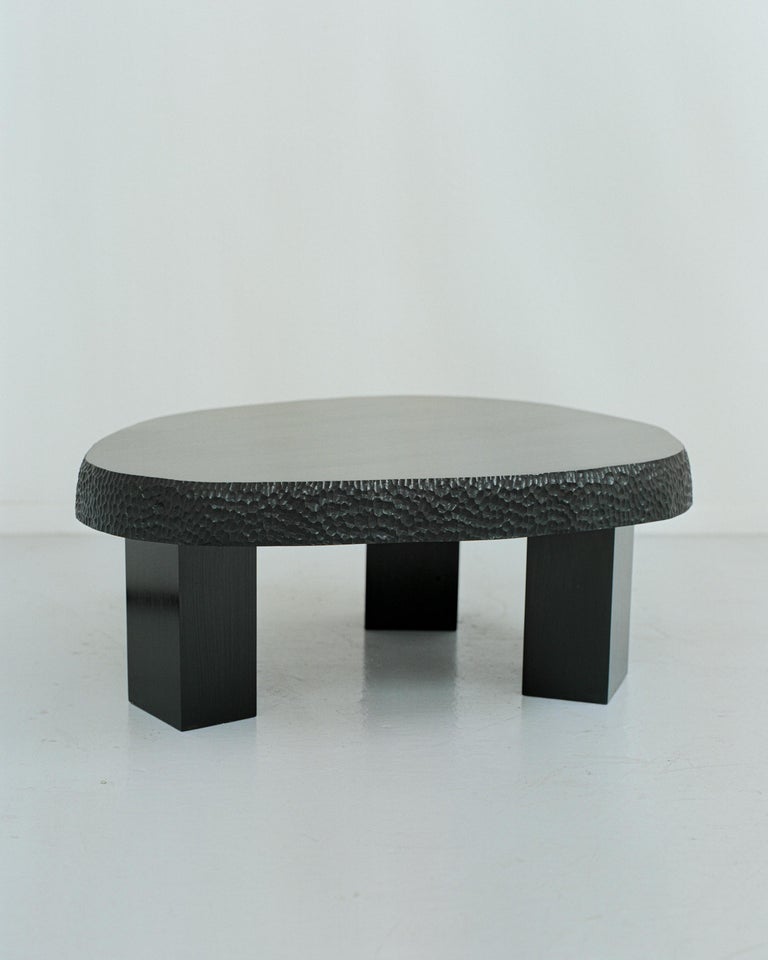 Ebonized Cherry Hand Carved Coffee Table by CFP For Sale at 1stDibs