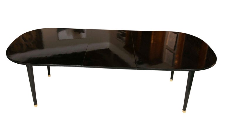 Ebonized Dining Table with Bronze Mounts by Maison Jansen at 1stDibs