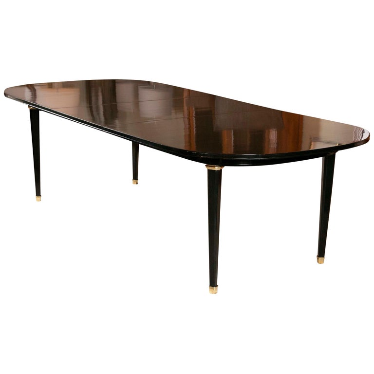 Ebonized Dining Table with Bronze Mounts by Maison Jansen at 1stDibs