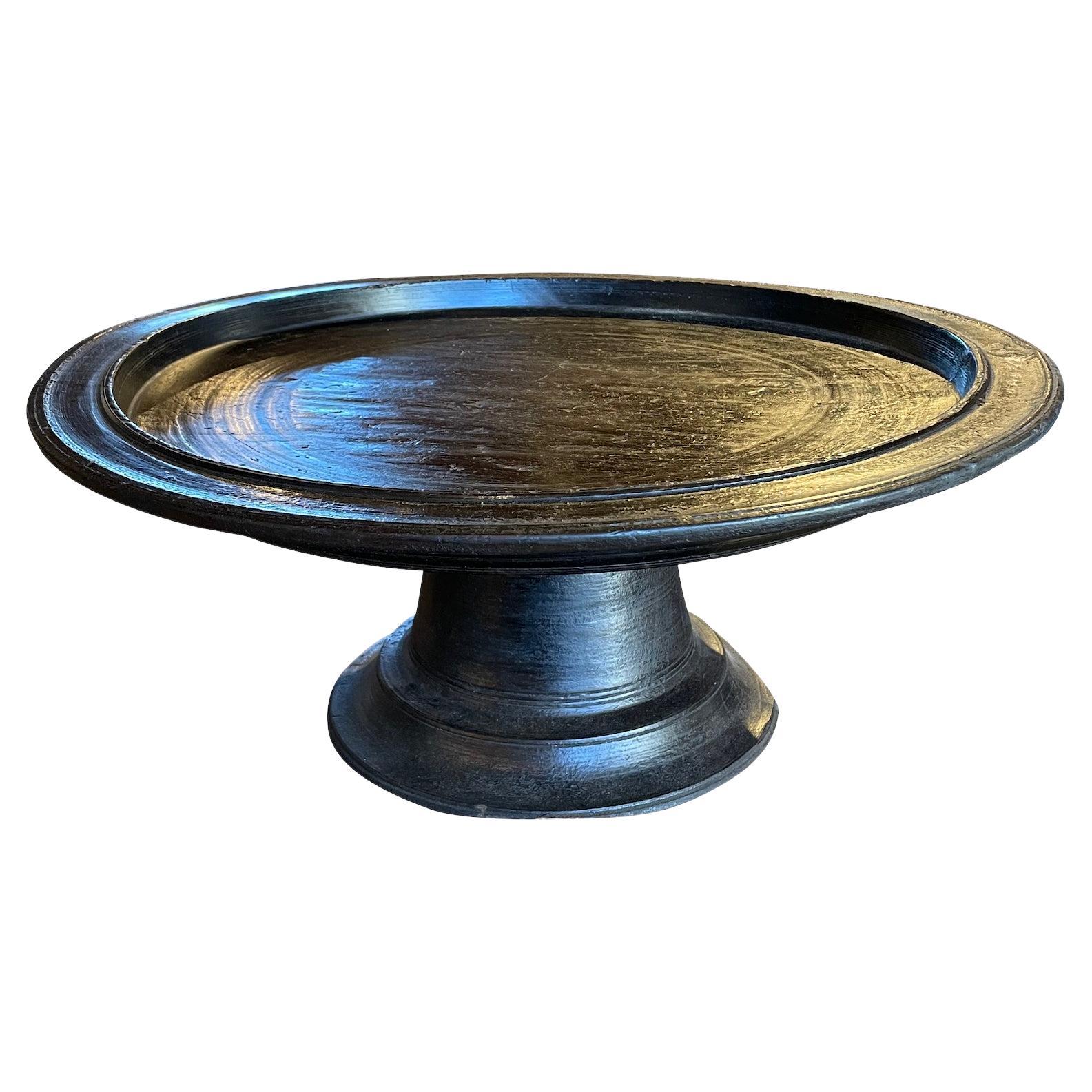 Ebonized Footed Wooden Platter, Indonesia, 1920s at 1stDibs