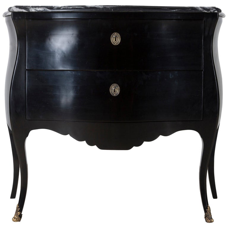 Ebonized French Bombe Commode at 1stDibs