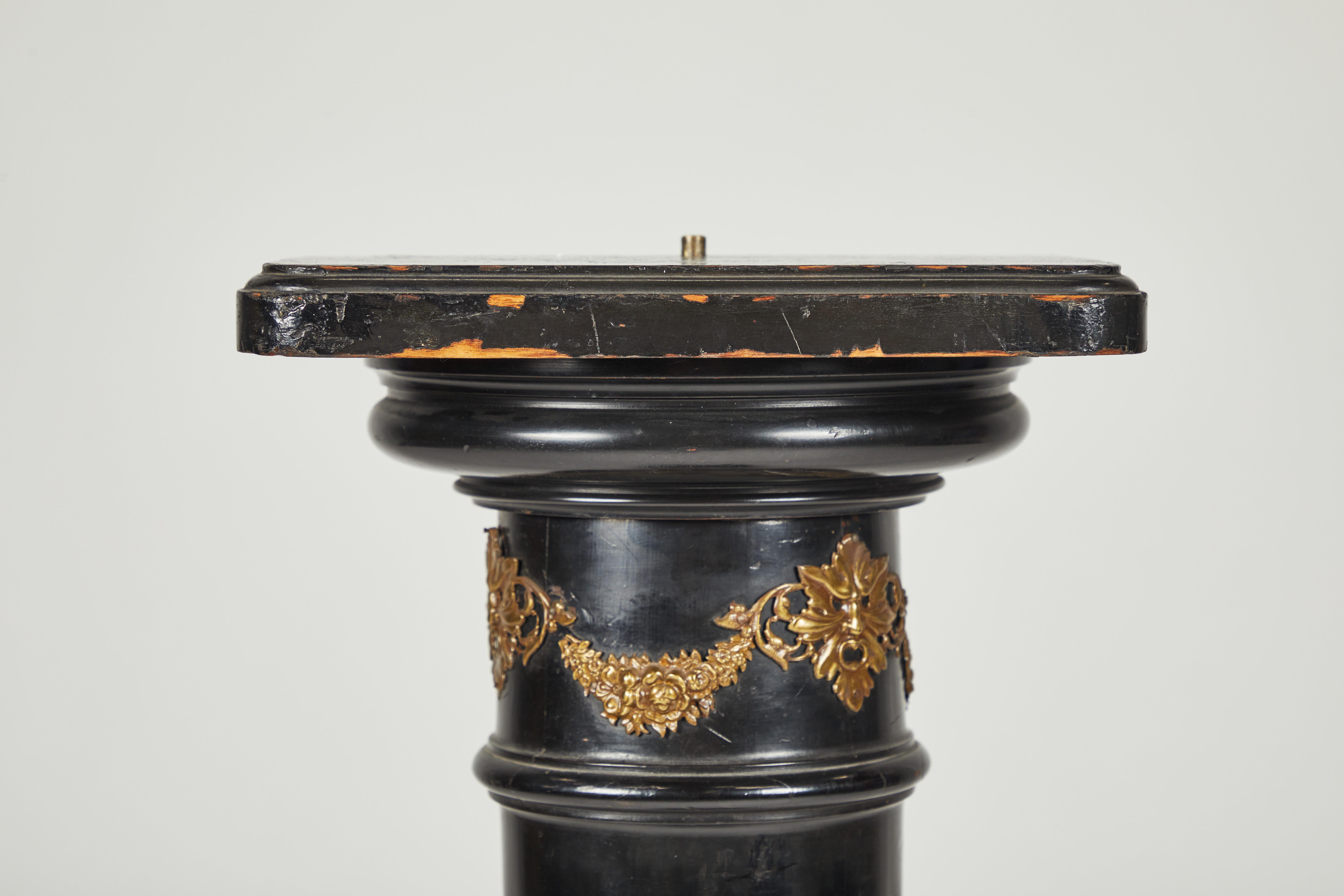 Ebonized Grand Tour Column with Gilded Bronze Mounts For Sale at ...