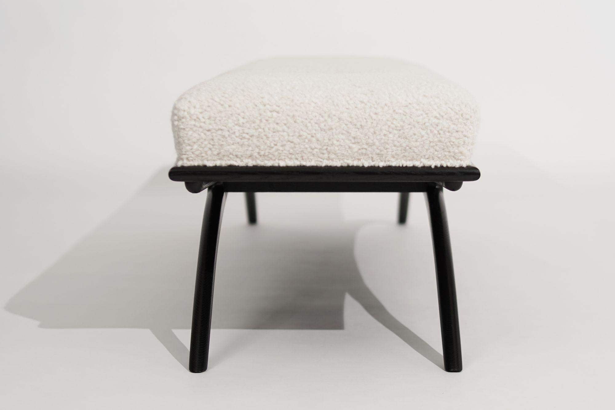 Ebonized Large-Scale Convex Bench in Teddy Bouclé by Stamford Modern ...