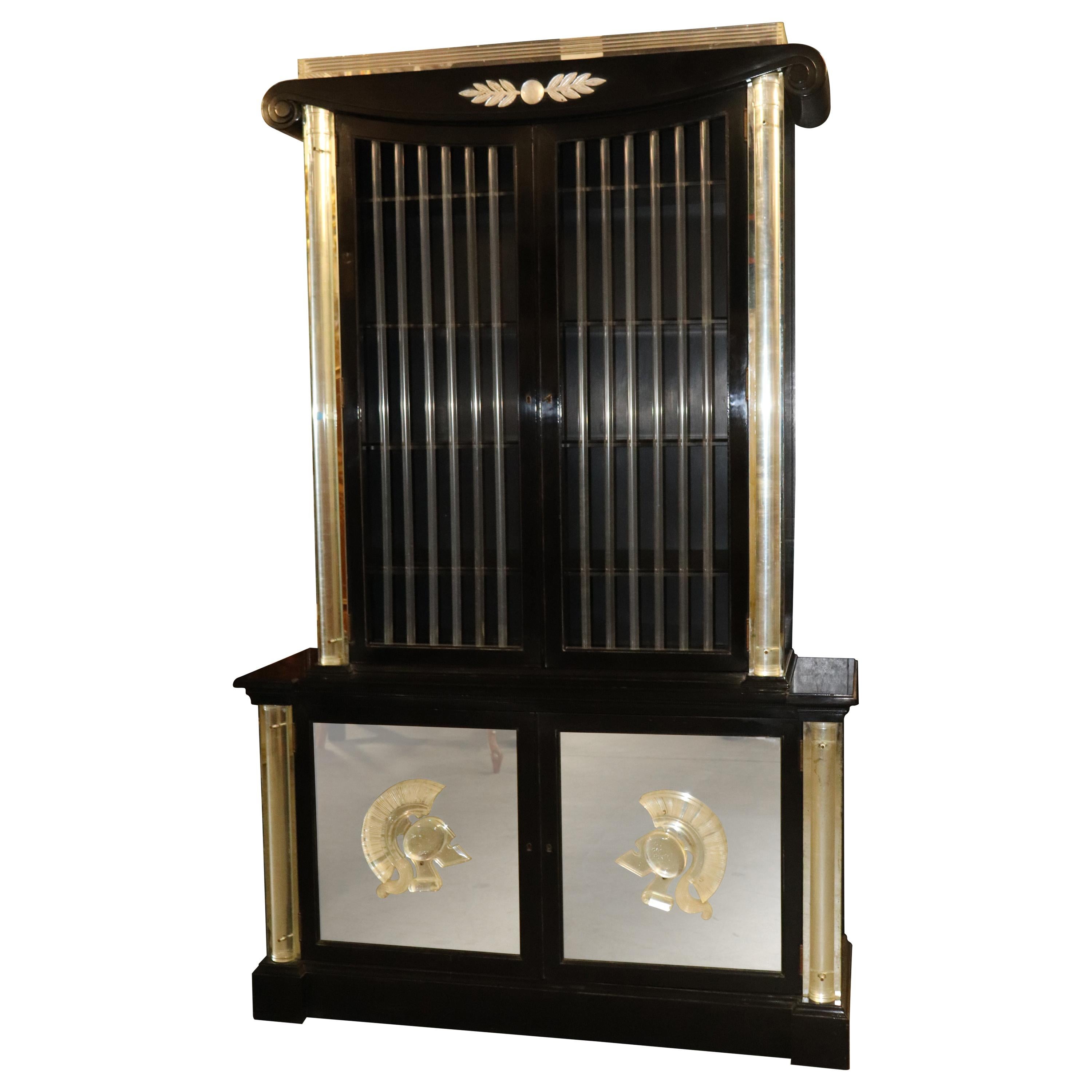 Hollywood Regency Style Ebonized Breakfront Grosfeld House at 1stDibs