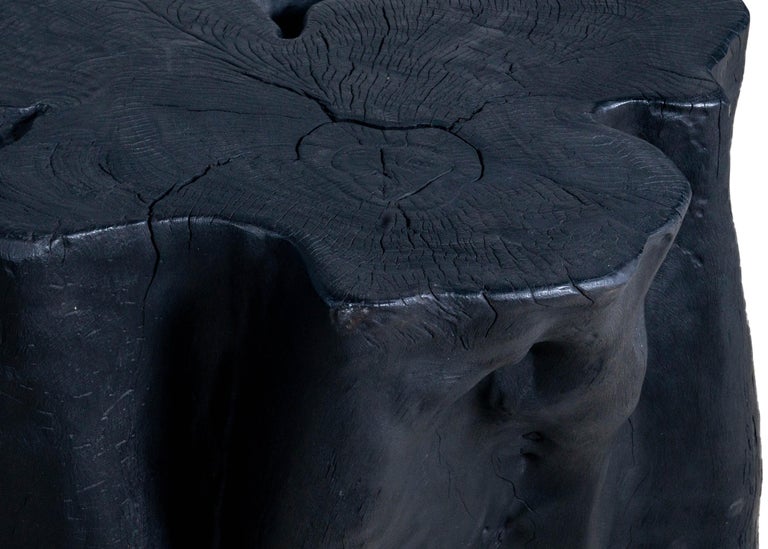 Ebonized Lychee Wood Organic Side Table For Sale at 1stDibs