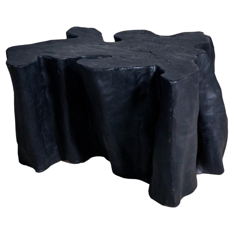 Ebonized Lychee Wood Organic Side Table For Sale at 1stDibs