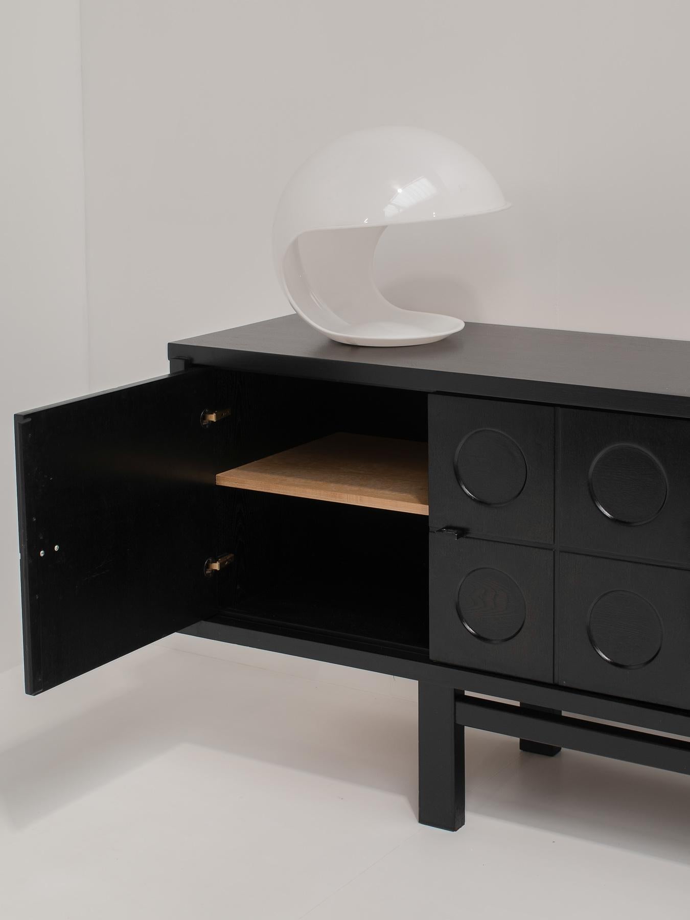 Ebonized Oak Brutalist Sideboard, Belgium, 1970s at 1stDibs