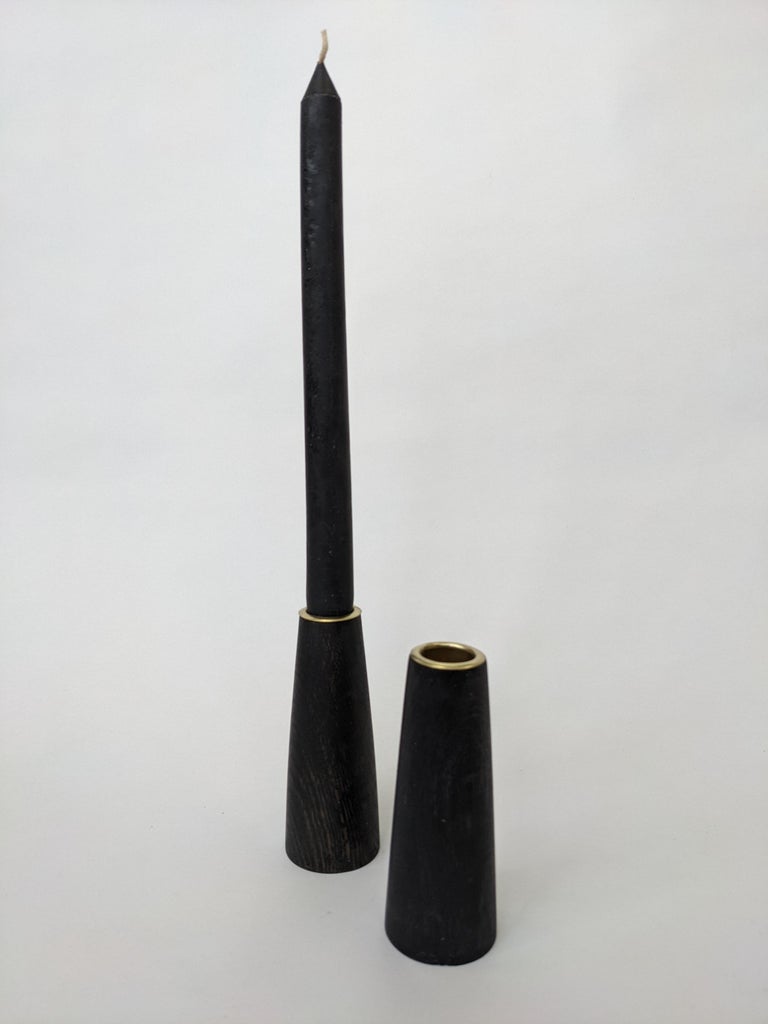 Ebonized Oak Candlesticks For Sale at 1stDibs