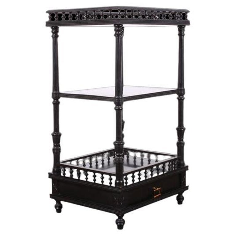 Ebonized Three Tier Etegere For Sale at 1stDibs