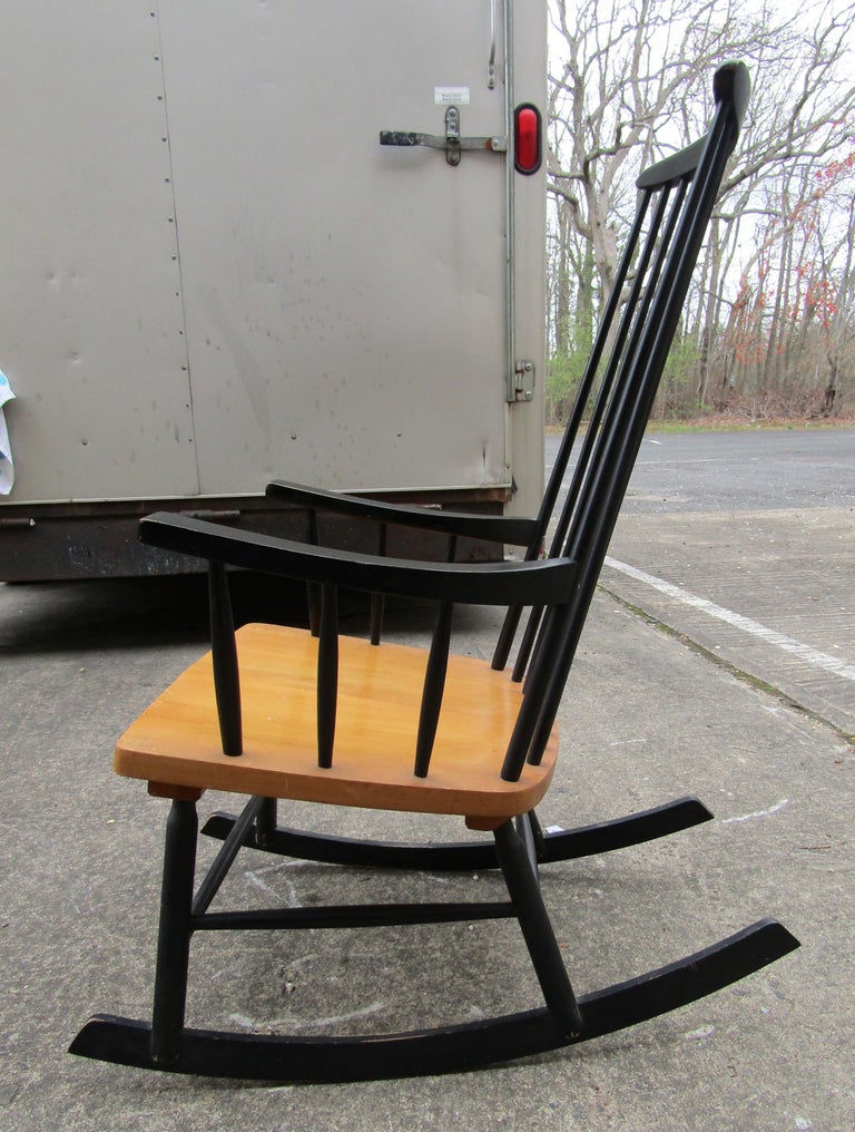 Ebonized Vintage Modern Style Rocker For Sale at 1stDibs