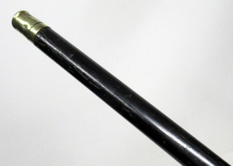 Ebonized Walking Stick Cane Sterling Silver Handled Jonathan Howell ...