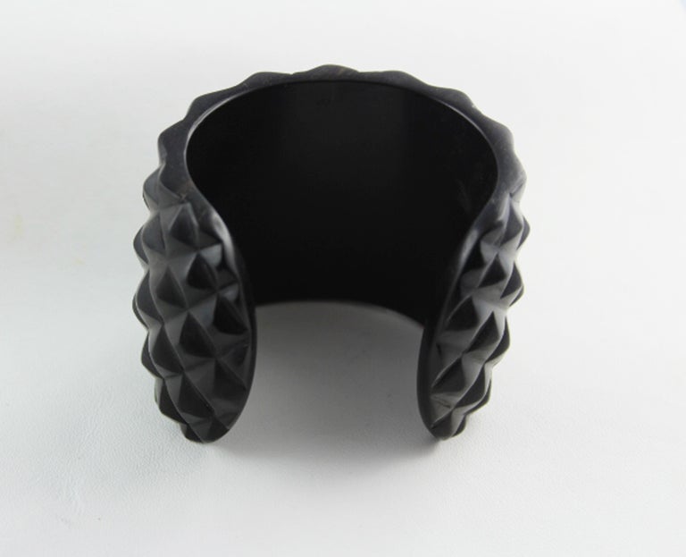 Ebony Black Wood Mounts Cuff Bracelet For Sale at 1stDibs