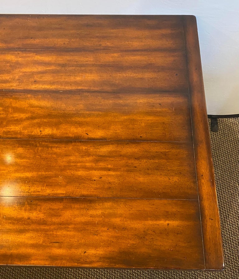 Ebony Metal and Brass Scroll Base Dining Table Wood Top Baroque Style ...