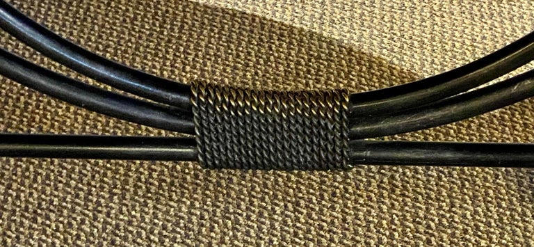 Ebony Metal and Brass Scroll Base Dining Table Wood Top Baroque Style ...