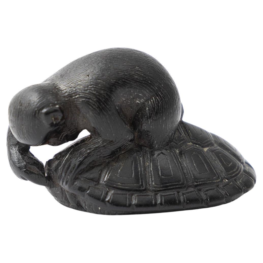 Japanese Wooden Netsuke of a Tanuki 'Raccoon Dog' by Kokei, Early 19th ...