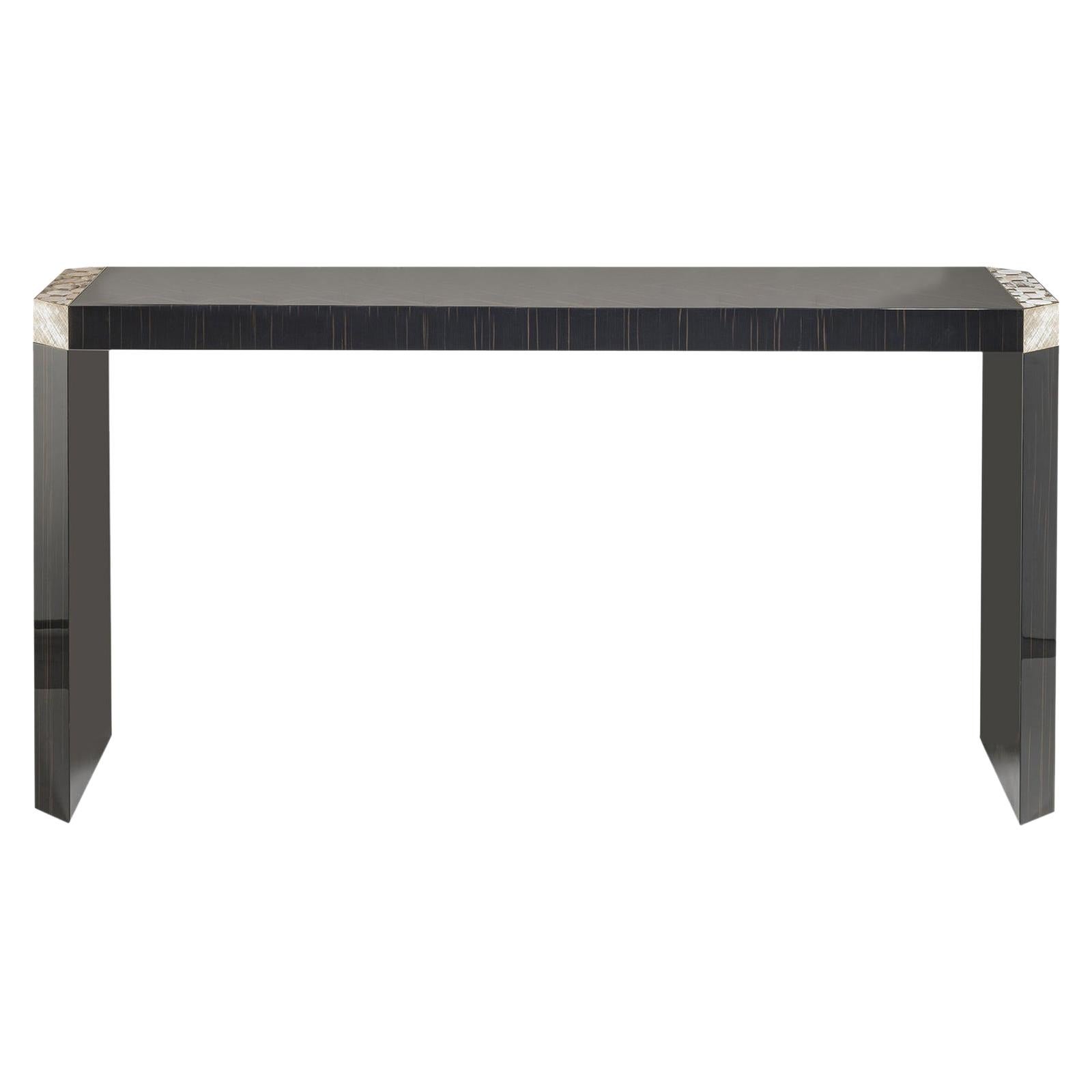 Haya Console Table, Solid Wood, Ebony Stained, Wall Mounted For Sale at ...