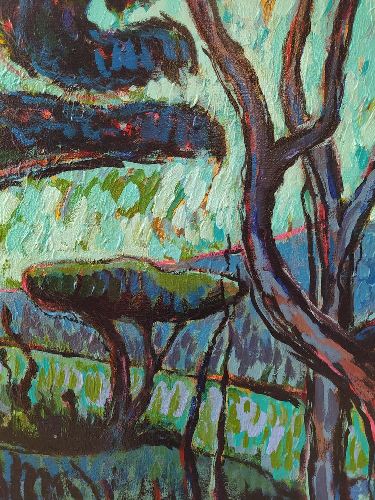 E.C. Bell - "Landscape with Mushrooms" - Vertical expressionist ...