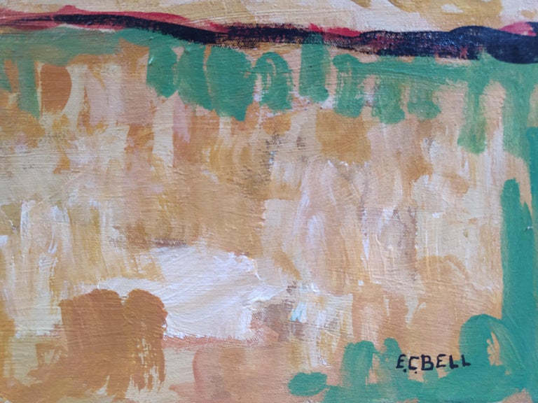 E.C. Bell - "Sunny Room" - Squared expressionist painting with female ...