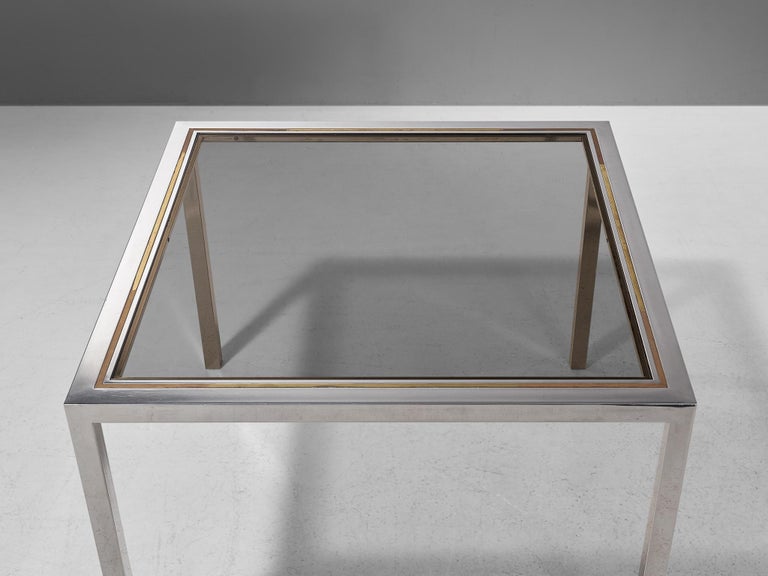 Eccentric Dining Table in Brass and Smoked Glass For Sale at 1stDibs