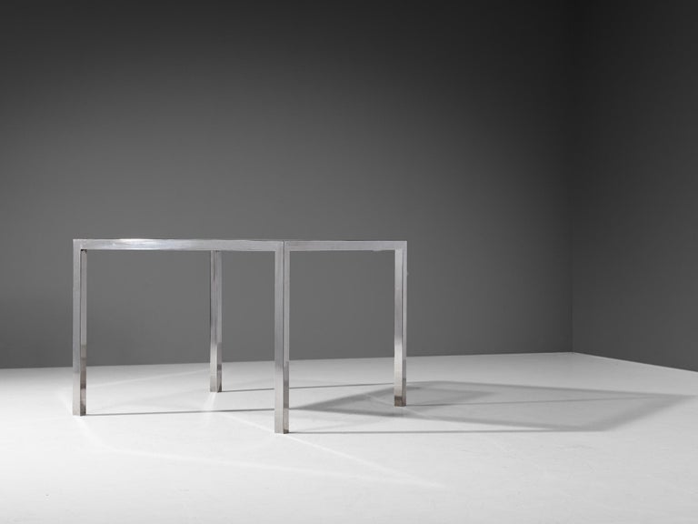 Eccentric Dining Table in Brass and Smoked Glass For Sale at 1stDibs