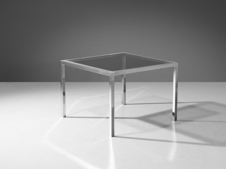 Eccentric Dining Table in Brass and Smoked Glass For Sale at 1stDibs