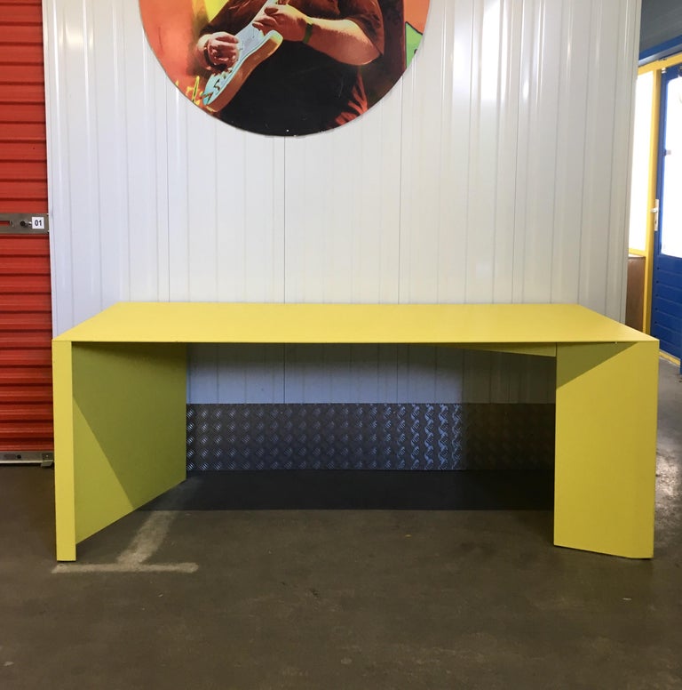 Eccentric Metal Yellow Z-Table by Claire Bataille and Paul Ibens for ...