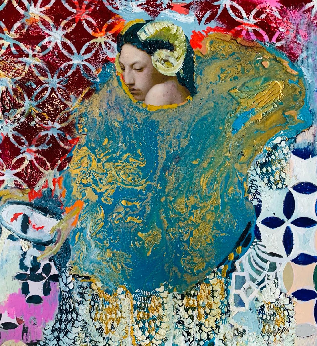 Ece Gauer - Eastern Promise, 2022, oil on paper, red and green ...