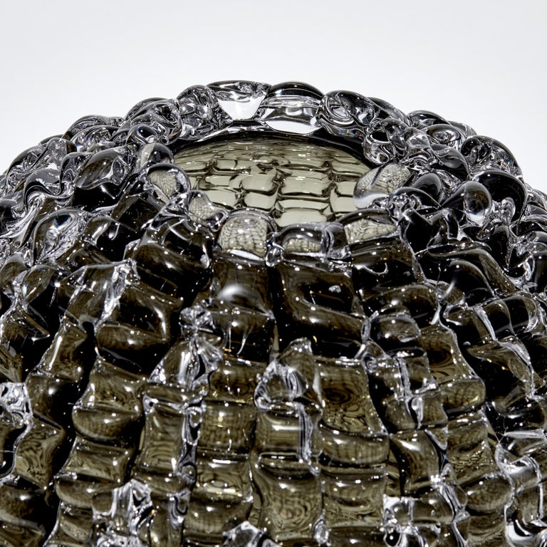 Echinus in Bronze, a Unique Rich Grey Glass Centrepiece by Katherine ...