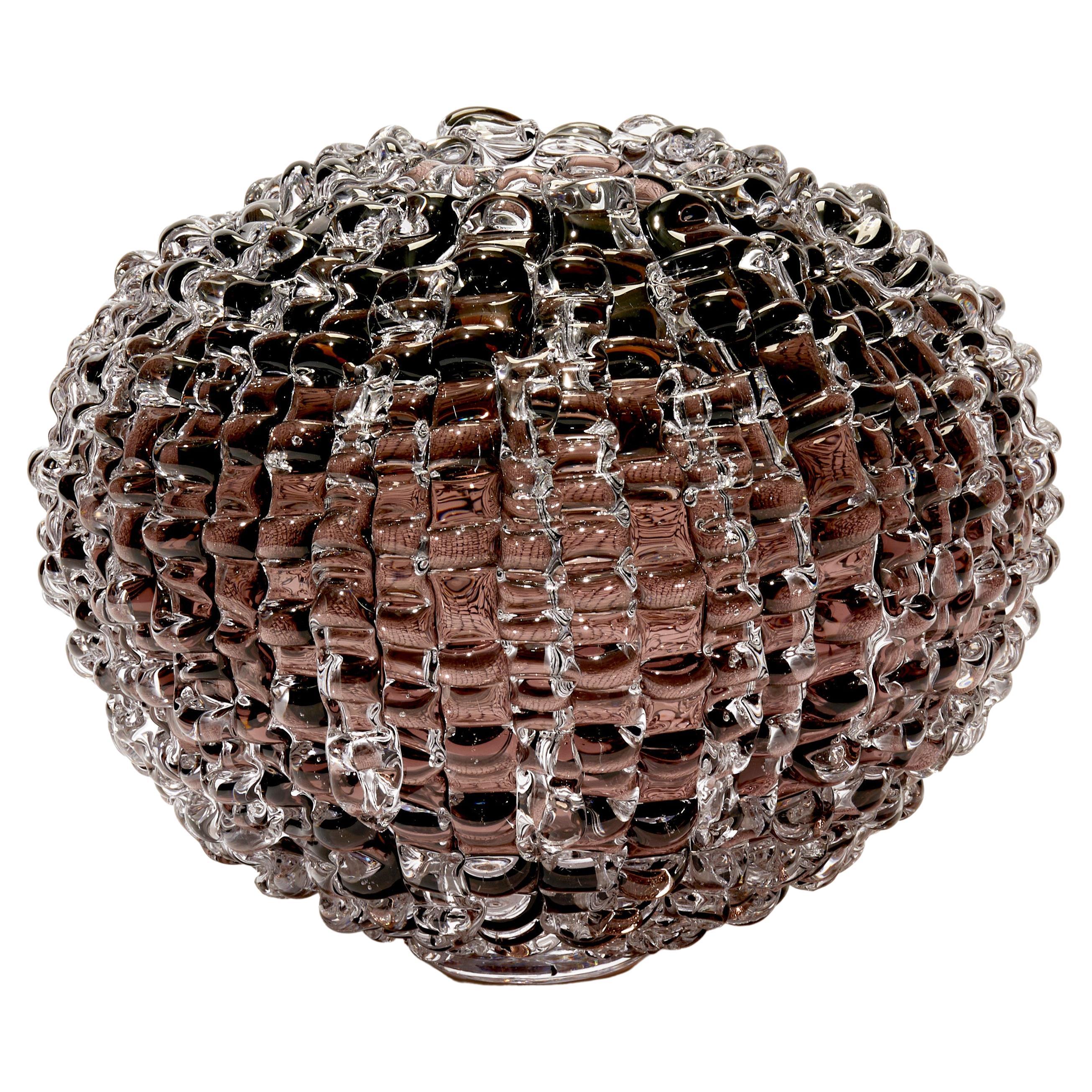 Echinus in Heliotrope, a unique pink Glass centrepiece by Katherine ...