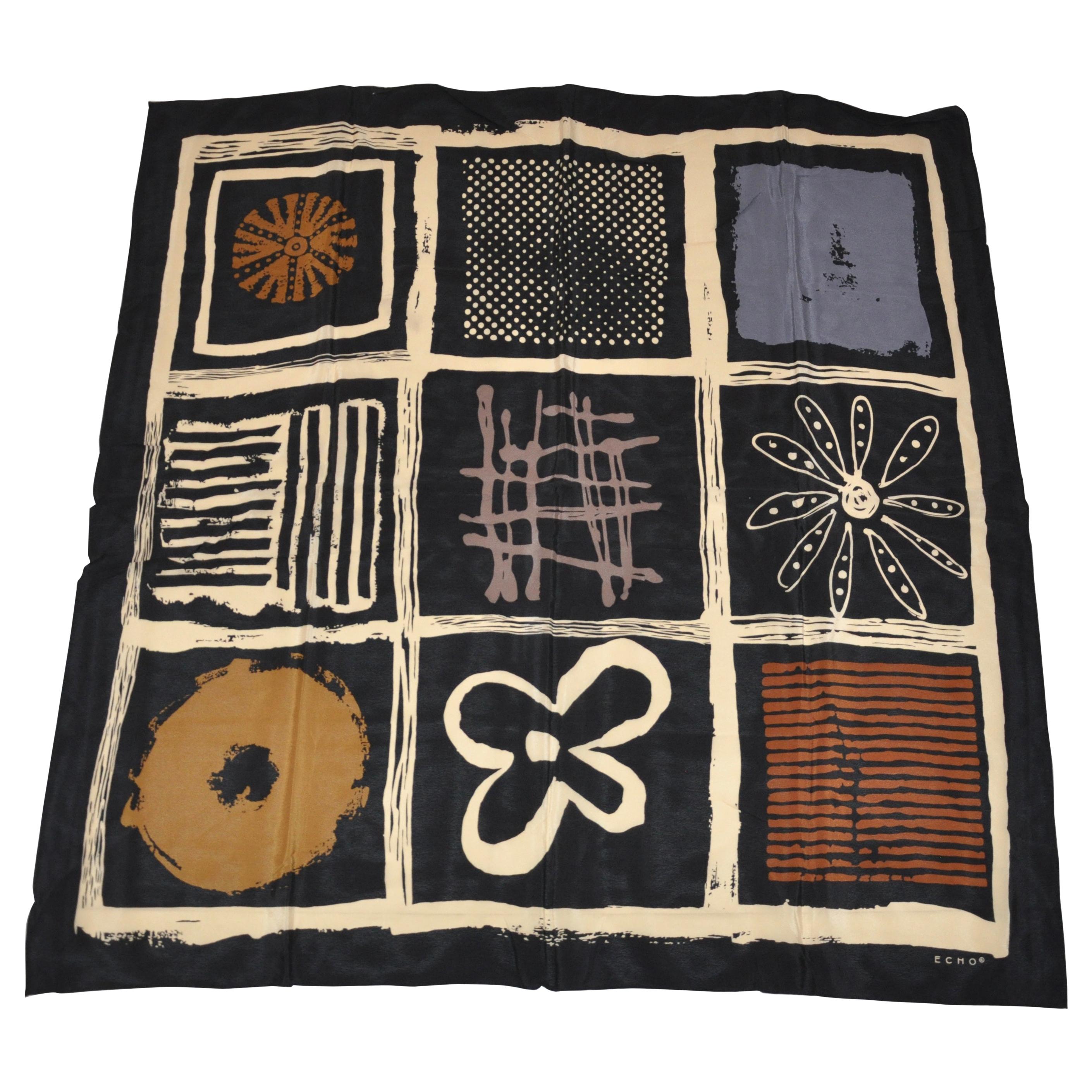 Echo floral print silk scarf at 1stDibs