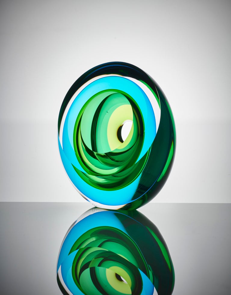 Echoes of Light, Abstract Glass Sculpture Centerpiece by Tim Rawlinson ...