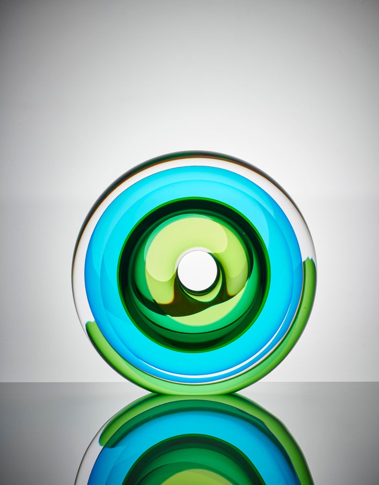 Echoes of Light, Abstract Glass Sculpture Centerpiece by Tim Rawlinson ...