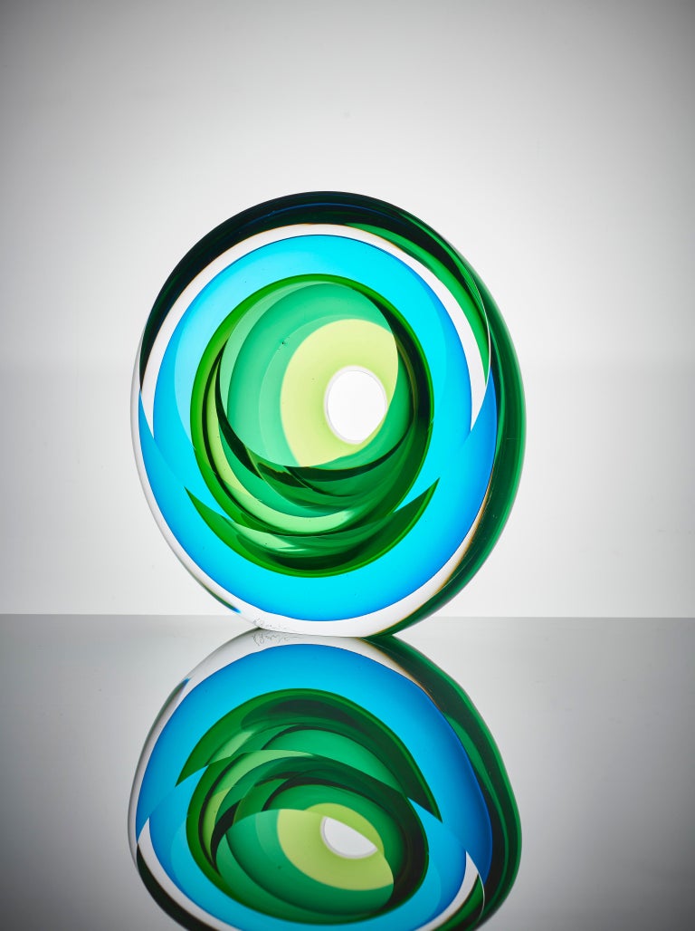 Echoes of Light, Abstract Glass Sculpture Centerpiece by Tim Rawlinson ...
