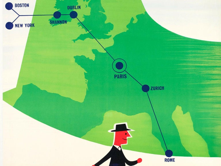 Eckersley, Original Vintage Airline Poster, Aer Lingus Aviation ...