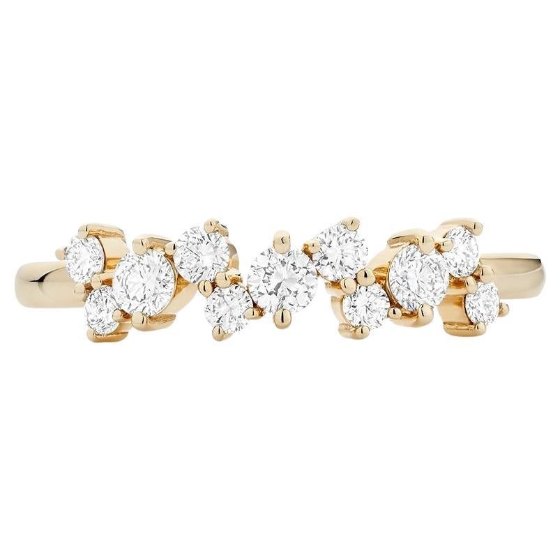 Customizable 18k Yellow Gold Voyage French Pave Diamond Ring '1 Ct. Tw ...