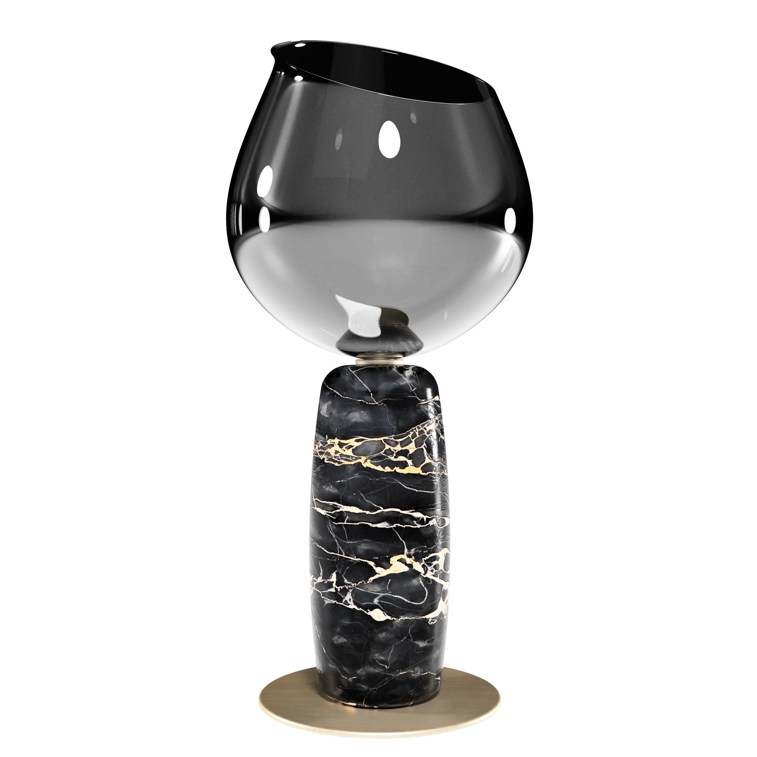 "Eclat" Exclusive Table Lamp ft. Nero Portoro and Brass Base For Sale ...