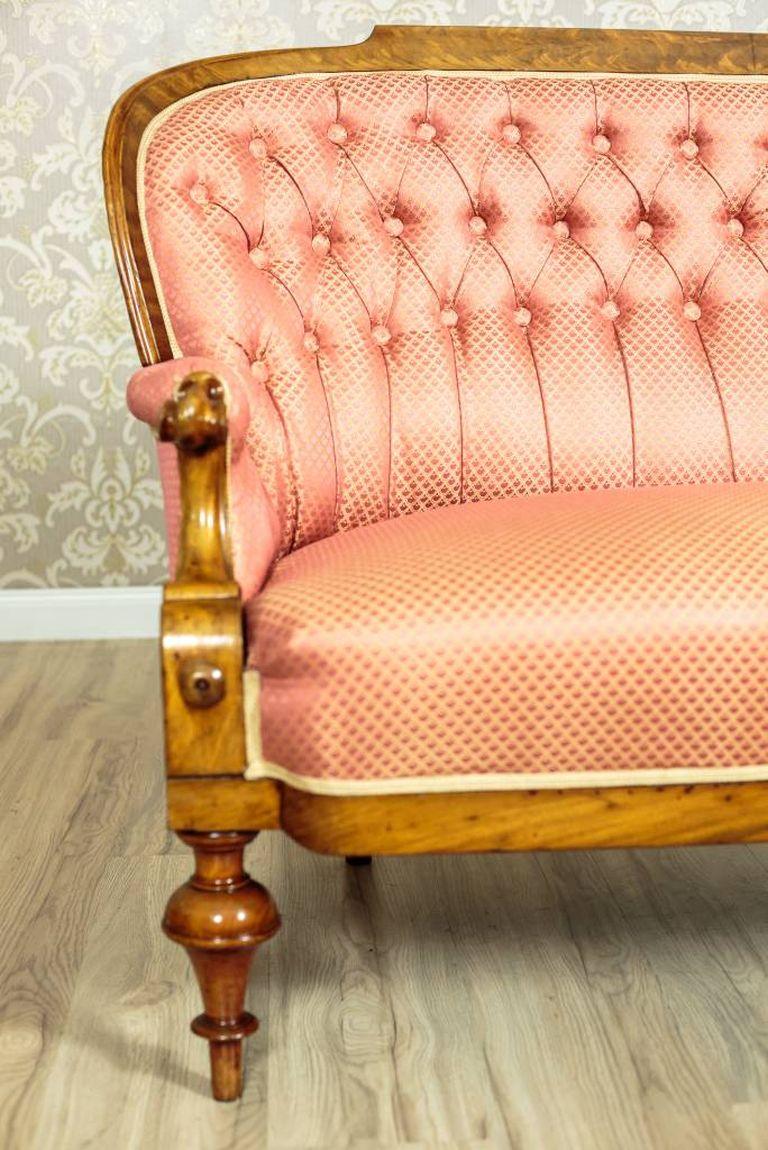 Eclectic Mahogany Sofa, circa 1890 'New Upholstery' at 1stDibs