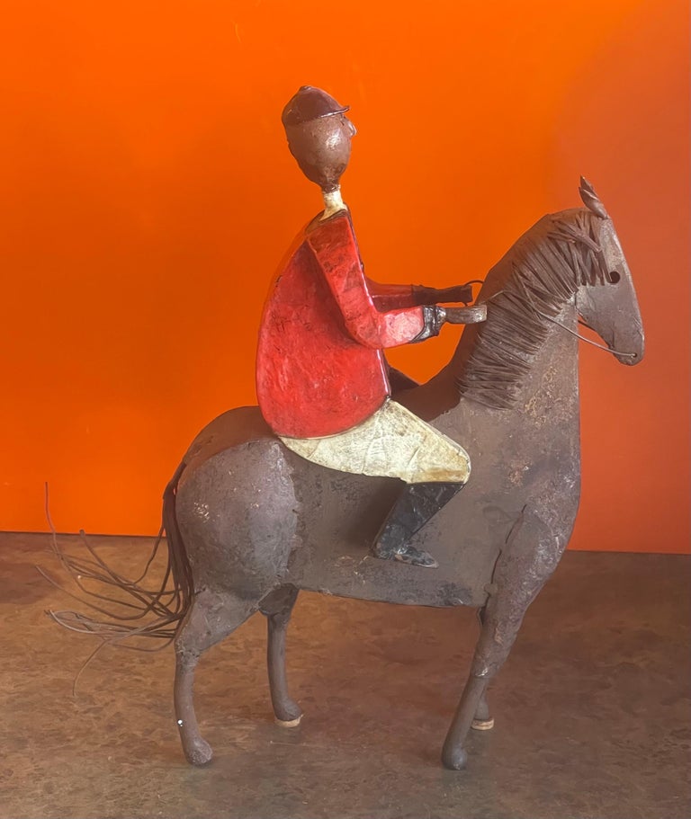 Eclectic Metal Painted Horse and Jockey Sculpture by Manuel Felguerez ...