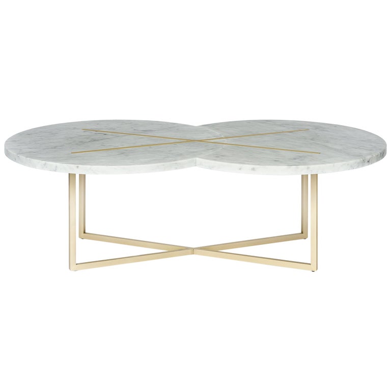 Eclipse X Table in Brass and Carrara Marble, Made in Italy For Sale at ...