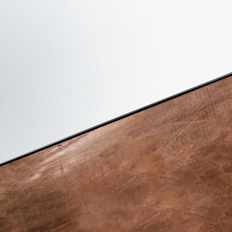 Eclipsis III 80 Wall Mirror Copper and Black Leather by Atlasproject ...